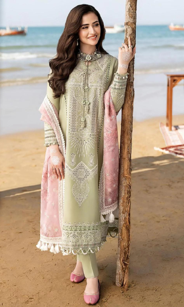 Bareeze - 3PC Embroidered Chicken Kari Lawn Suit - AKA2464 – AROOSH
