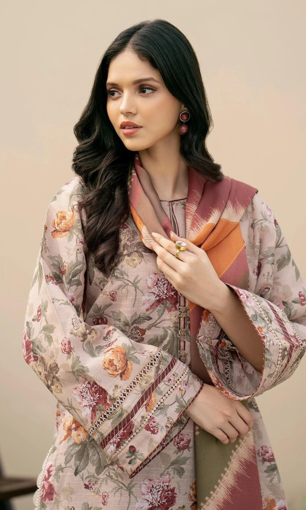 Baroque 3PC - Digital Printed Lawn Suit Printed Lawn Dupatta Baroque#0 – AROOSH